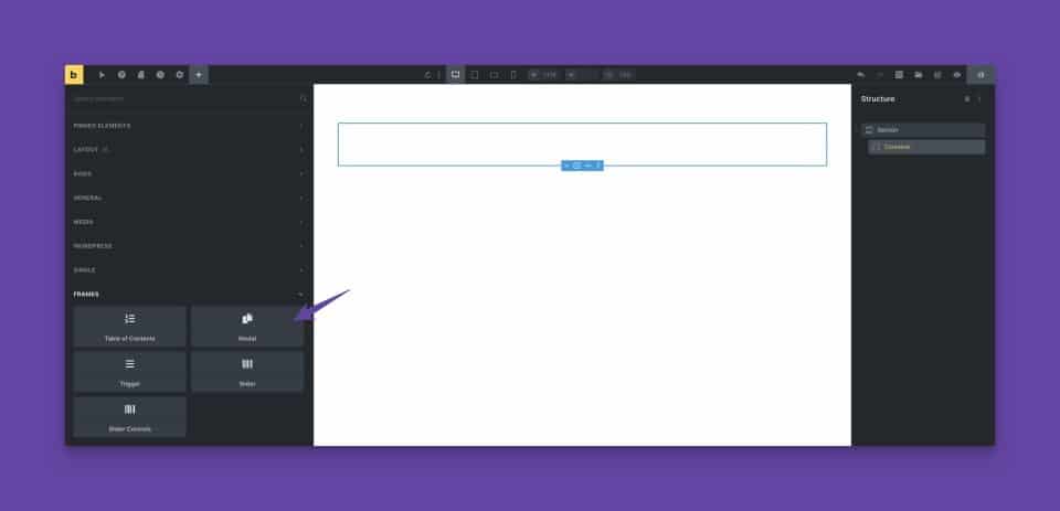 Modal - Frames